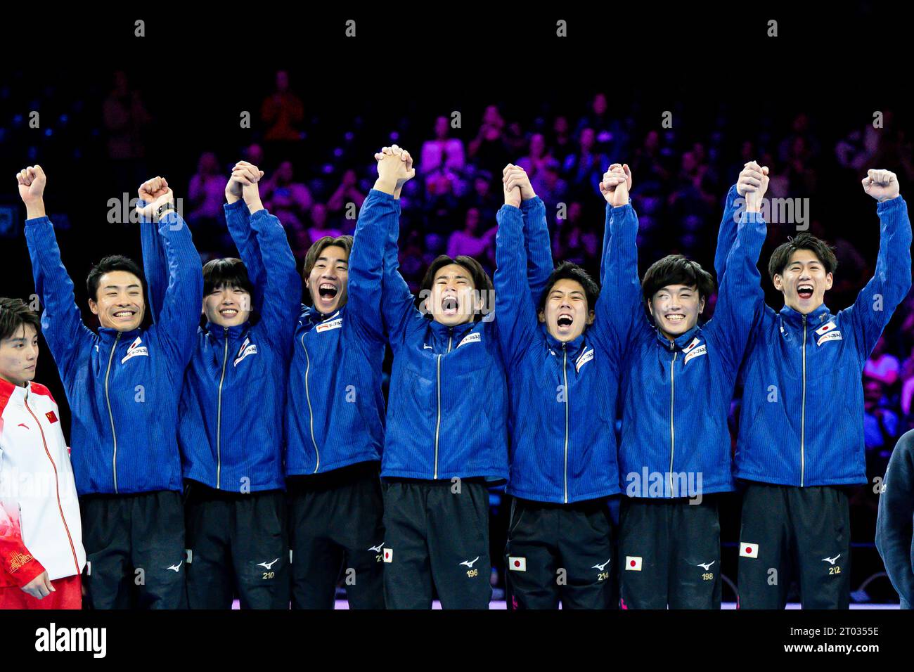 Anvers, Belgique. 3 octobre 2023. L'équipe japonaise (dont Kenta Chiba ...