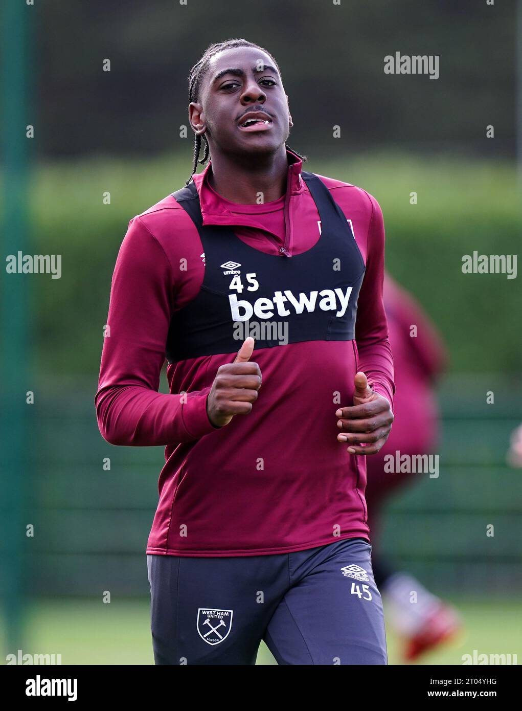 Divin Mubama de West Ham United lors d'une séance d'entraînement au ...