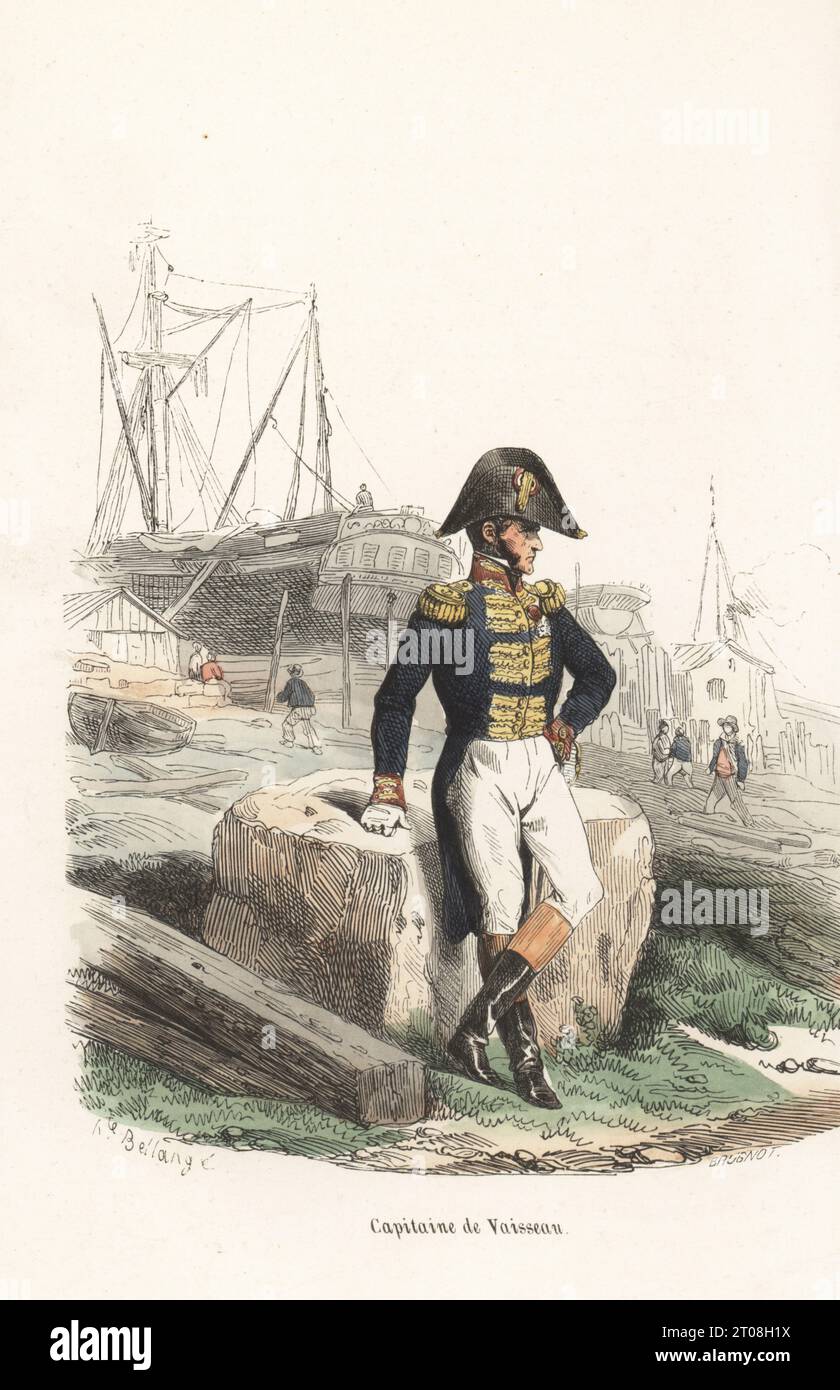 Uniforme d'un capitaine de marine français, époque napoléonienne. En ...