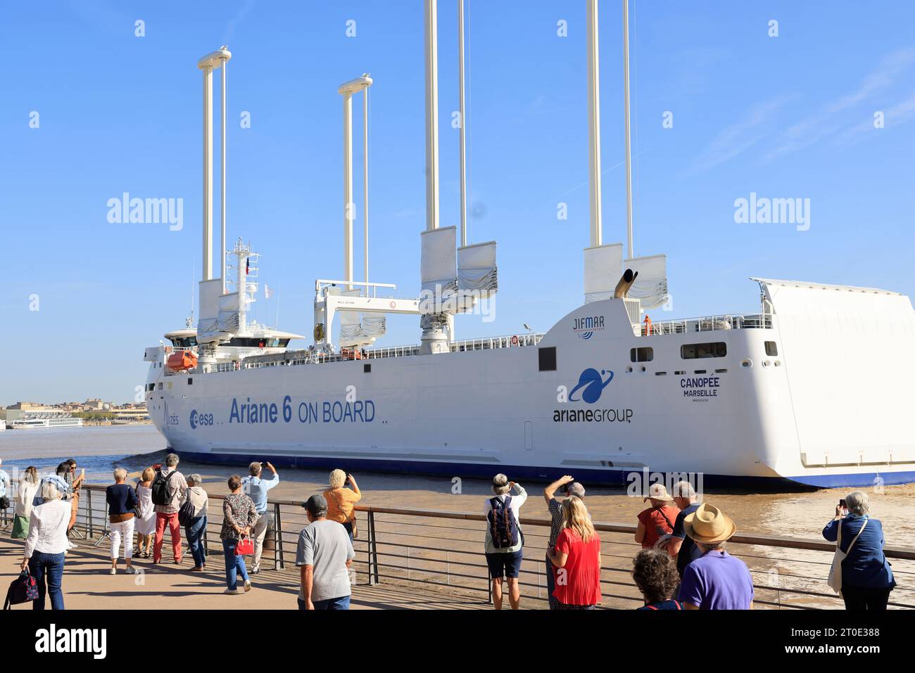 Bordeaux, France. 6 octobre 2023. Le canopée, premier voilier cargo au ...