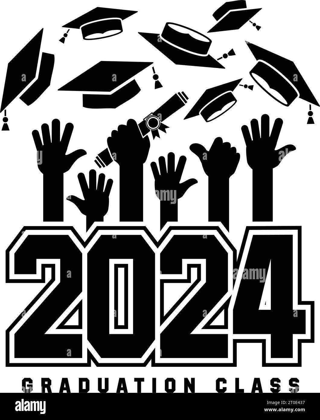 Affiche de classe de graduation de 2024 pour voeux, carte d'invitation ...
