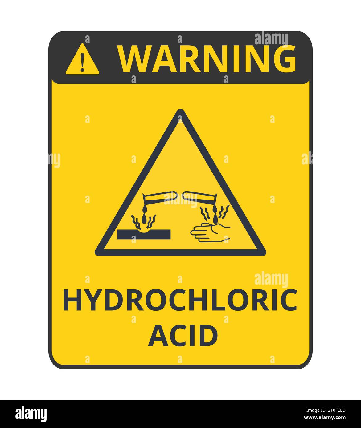 Signe de danger acide chlorhydrique Banque d'images vectorielles - Alamy