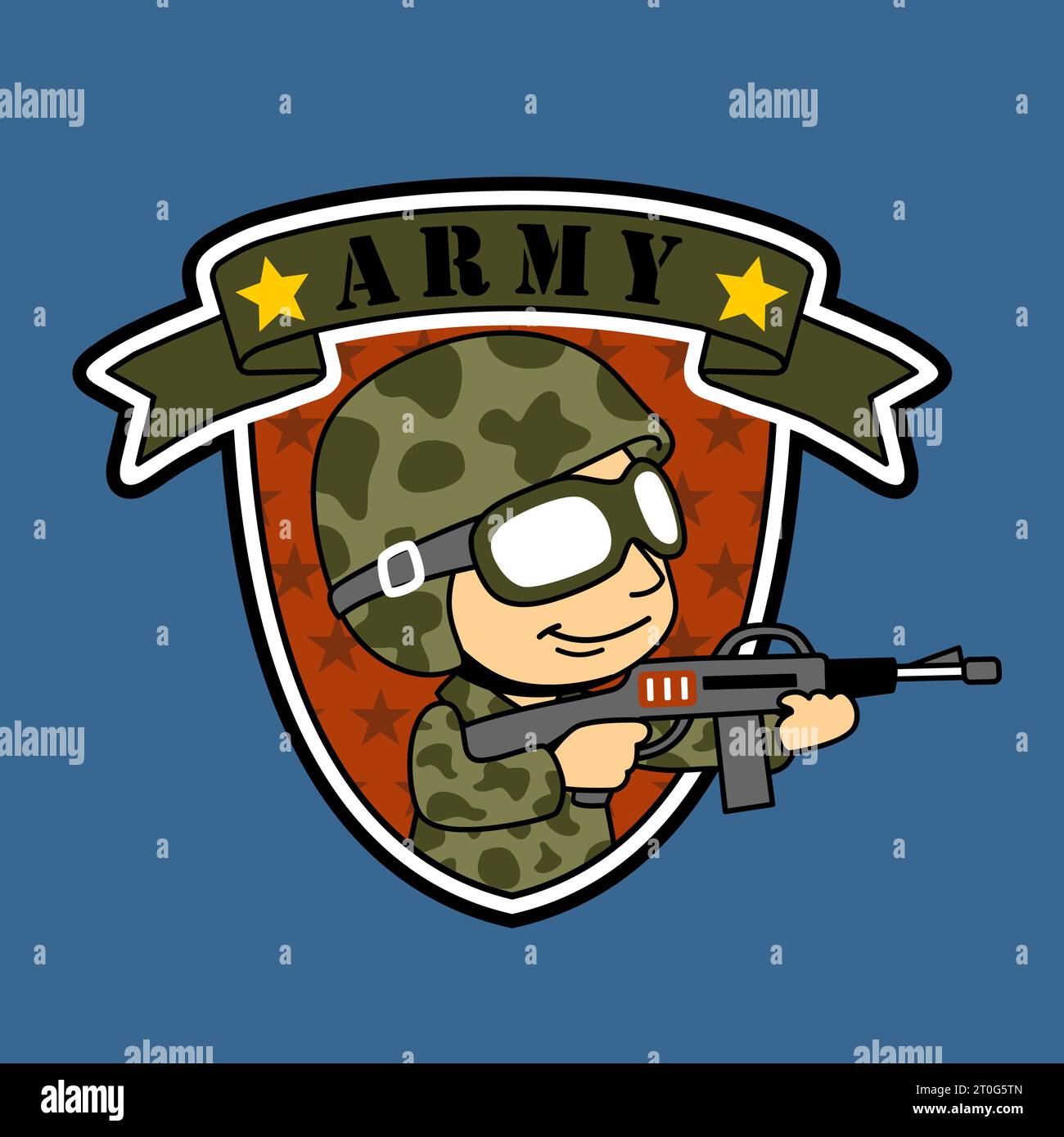 Soldat avec fusil dans les concepts de logo de l'armée, illustration de ...