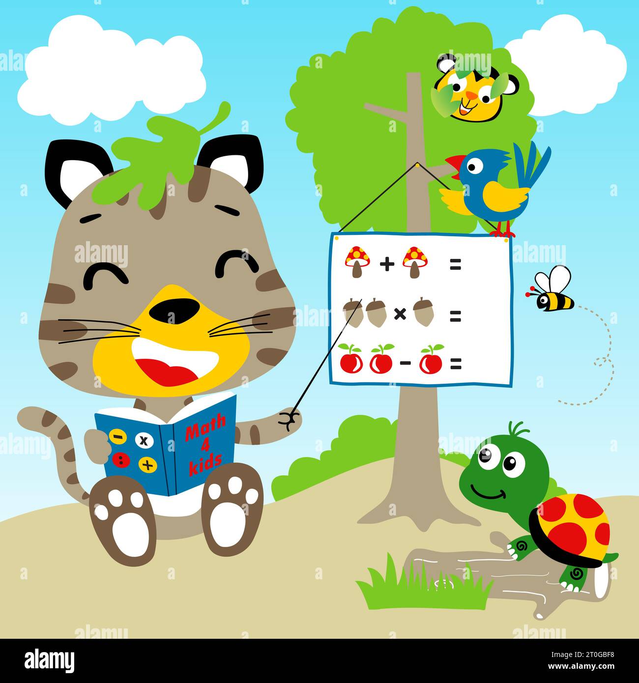 apprenez à compter dans la forêt avec dessin animé d'animaux drôles ...