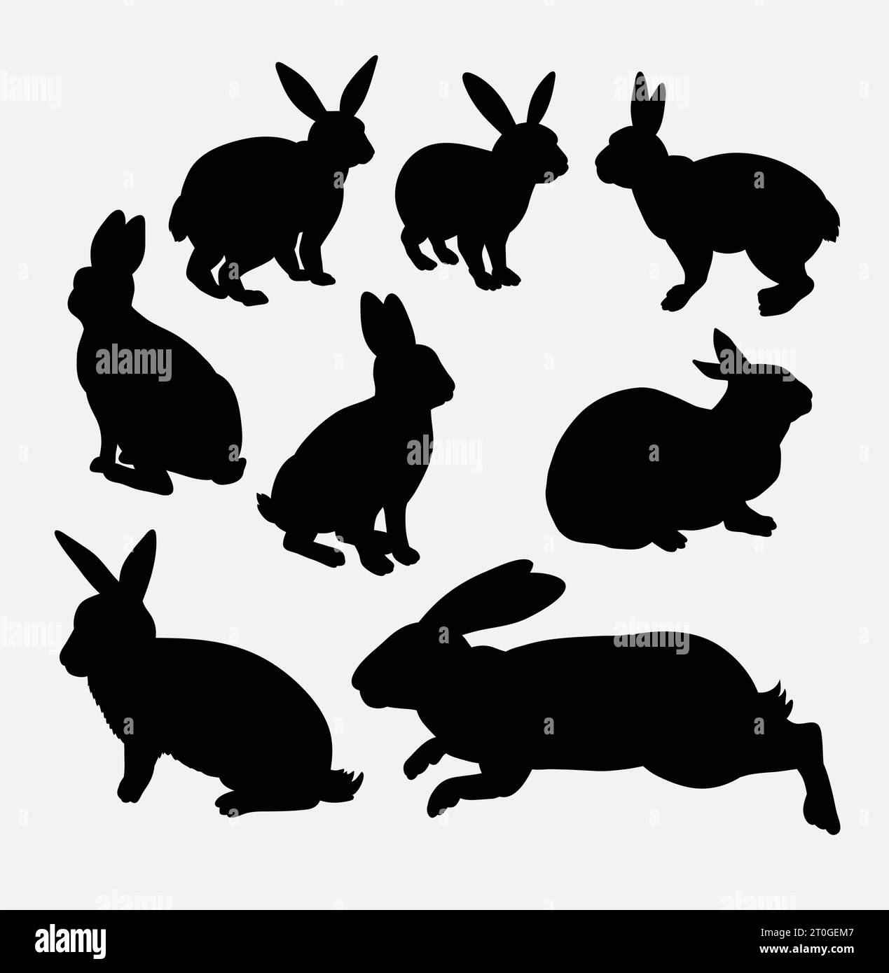 Illustration de contour de lapin Banque de photographies et d’images à ...