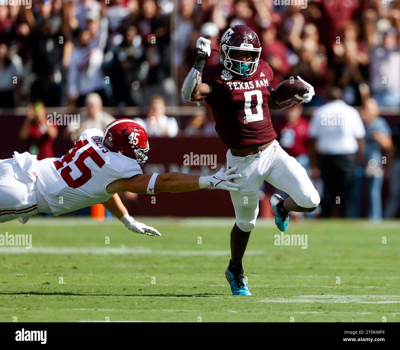 7 octobre 2023 : le receveur Du Texas A&M Wide Ainias Smith (0 ans ...