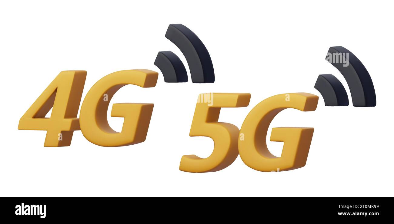Rendu 3D d'icônes 4g, 5g pour la conception d'applications mobiles ...