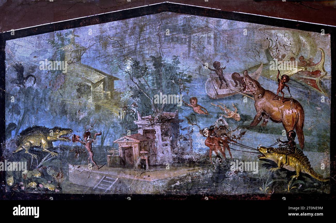 Scène nilotique avec des pygmées Banque de photographies et d’images à haute résolution - Alamy