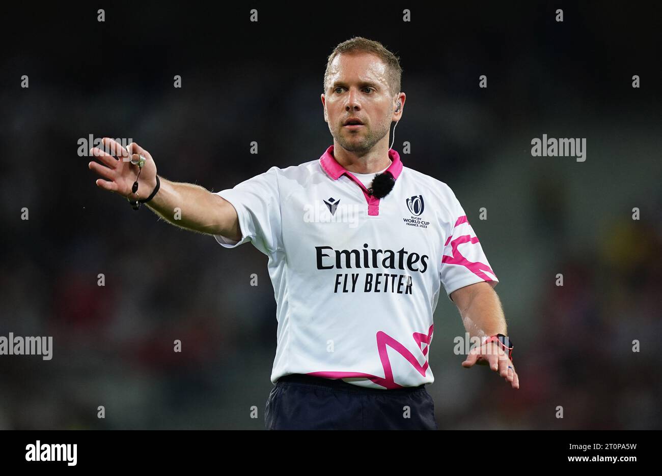 Arbitre Angus Gardner lors de la coupe du monde de Rugby 2023, match de ...