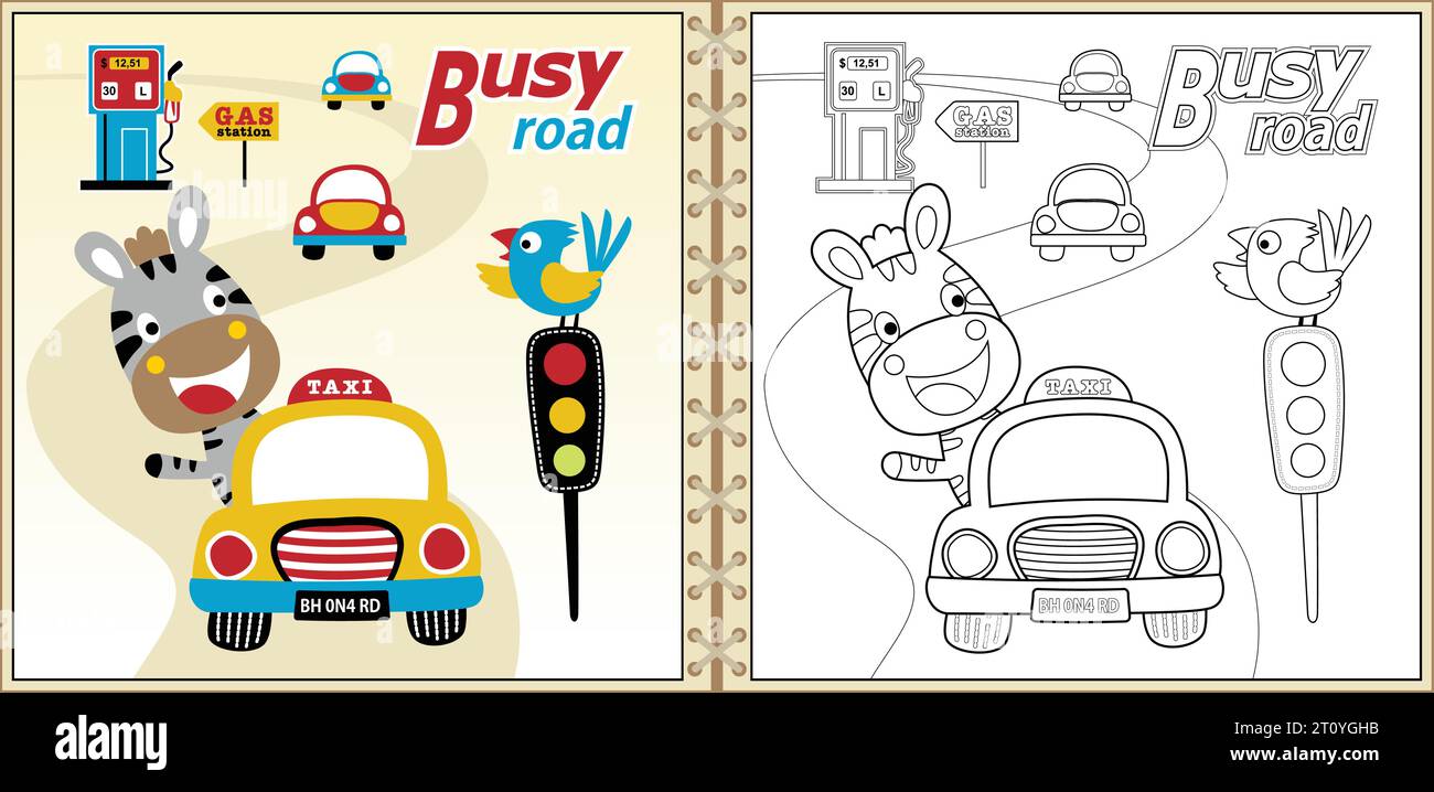 Cheval au feu de circulation Banque d'images vectorielles - Alamy