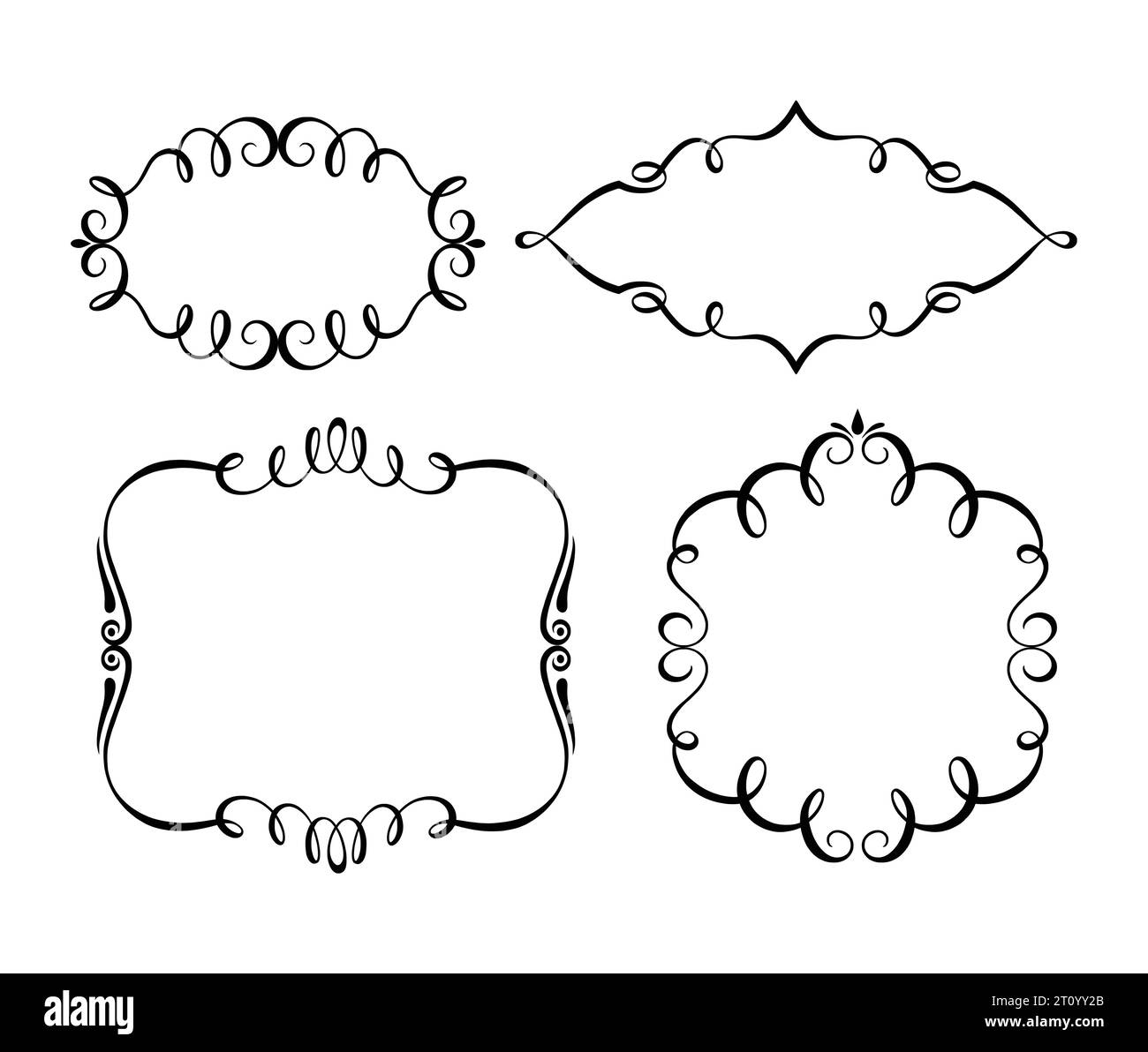 cadre de décoration d'ornement floral et illustration de dessin d'angle ...