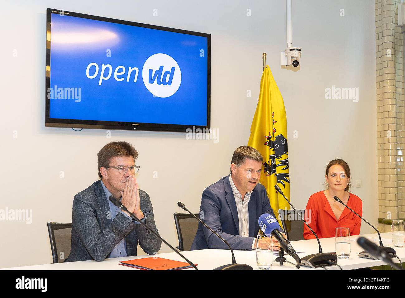 Le ministre de la région bruxelloise, Sven Gatz, le président de l'Open ...