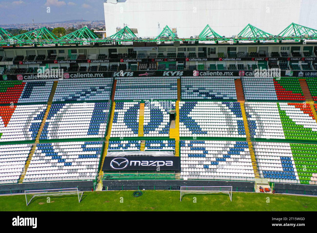 Stade León, stade de football Club León, vue aérienne de la ville de ...