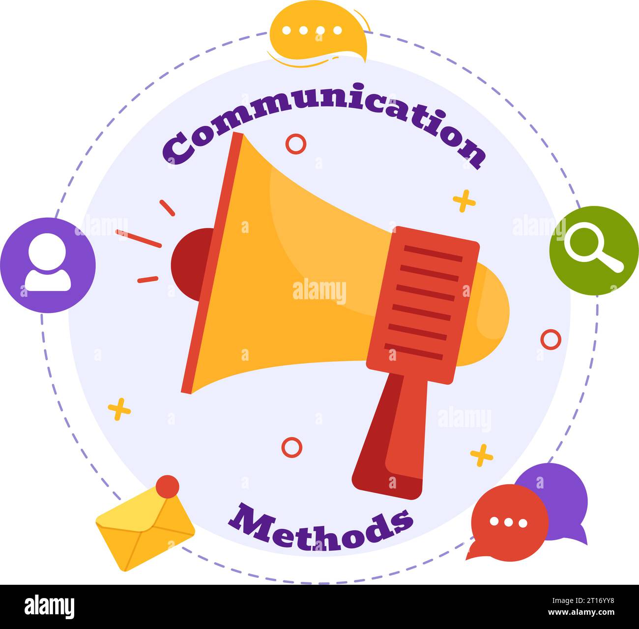 Méthodes de communication Illustration vectorielle avec le marketing de ...