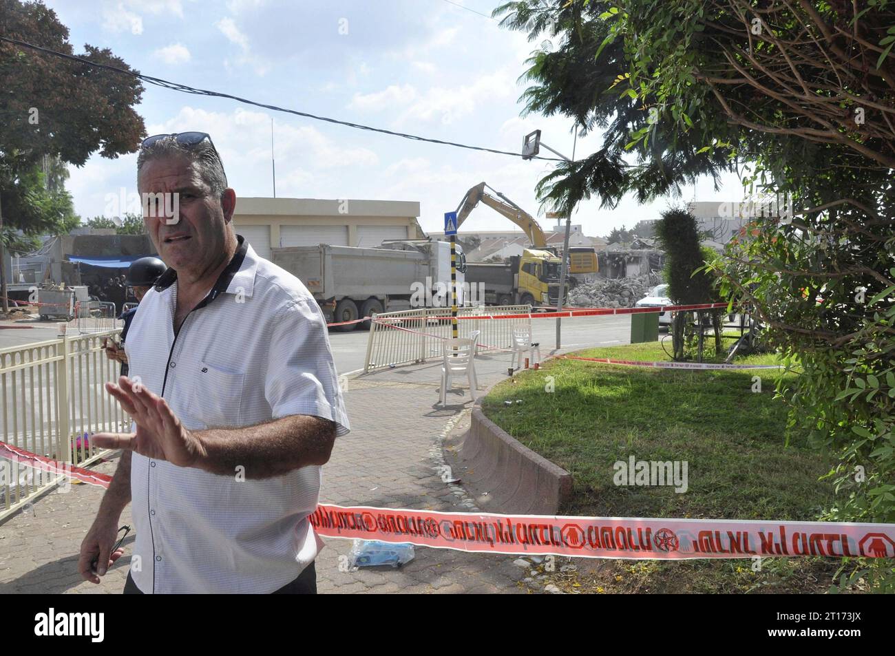 A photo shows a Sderot police station barricaded by Hamas fighters in ...