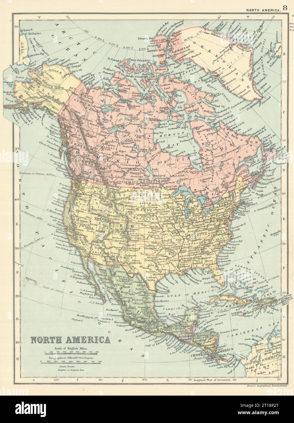Mapa político de norte america Banque de photographies et d’images à ...