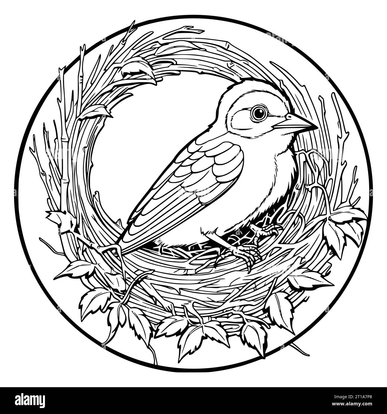 Coloriage d'oiseau pour les tout petits Banque d'images détourées - Alamy