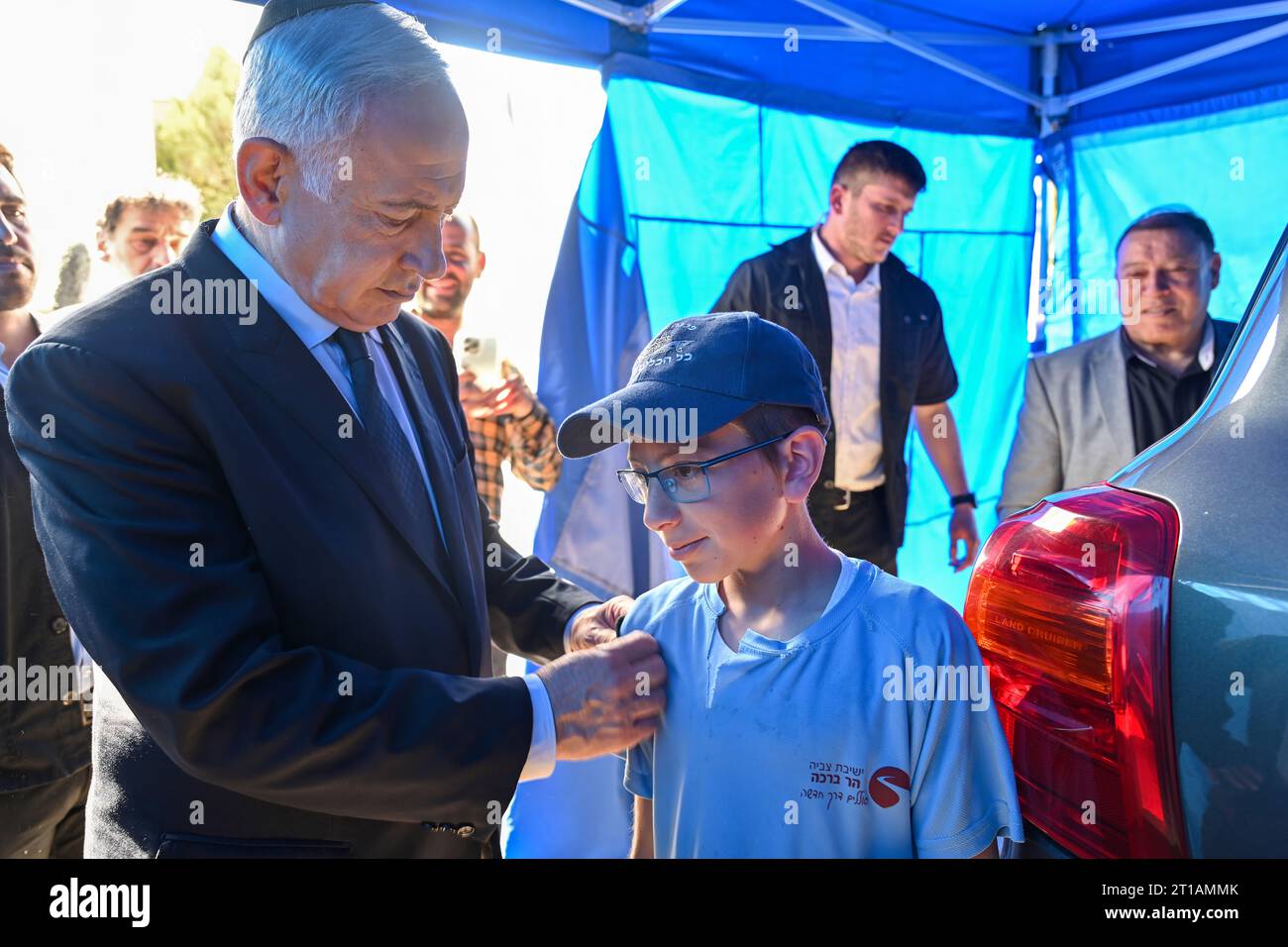 ראש הממשלה בנימין נתניהו בניחום אבלים ביישוב הר ברכה שבשומרון אצל משפחת