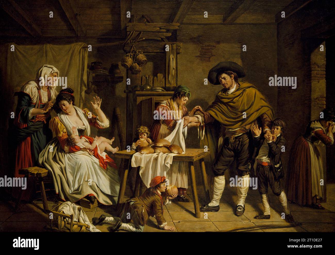 Le sacrifice de soi d'un père, 1784. Un homme fournit du pain à sa ...