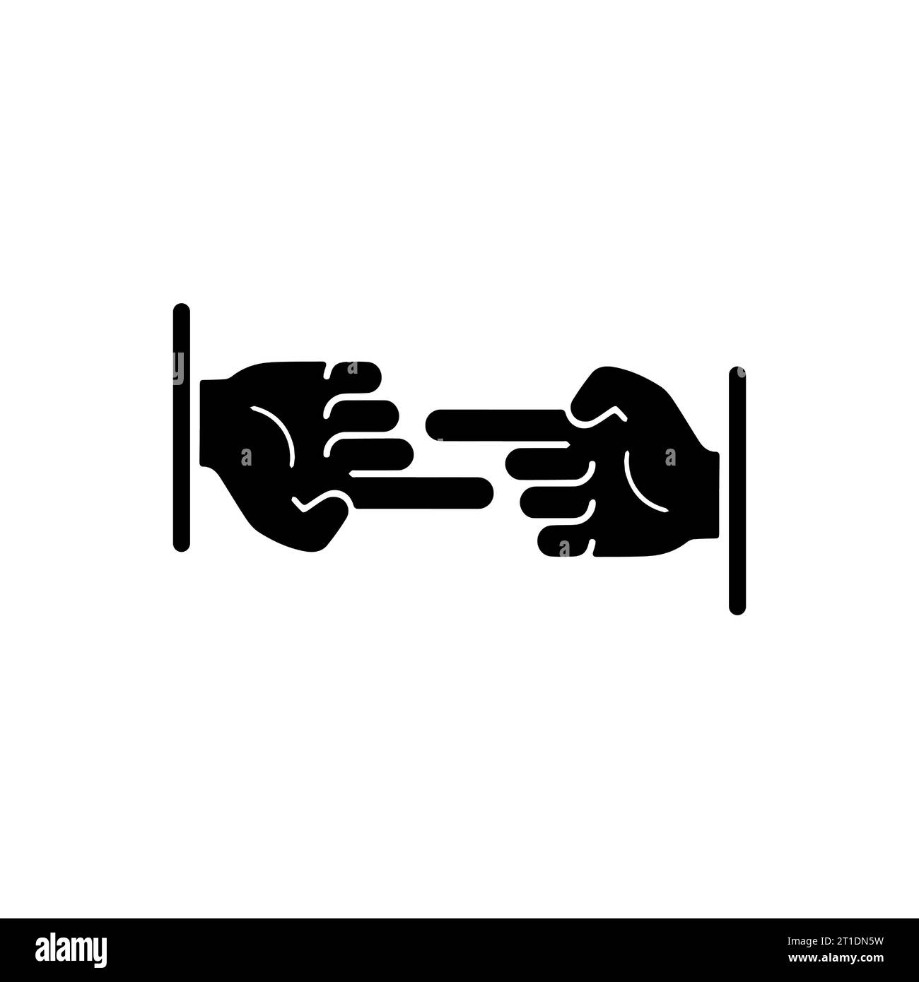 Gestes de la main et langage des signes isolés. Illustration ...