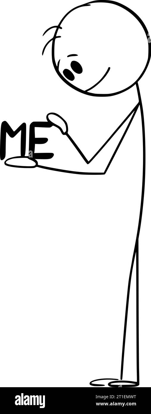 Mon Ego et moi, Vector Cartoon Stick Figure Illustration Image ...