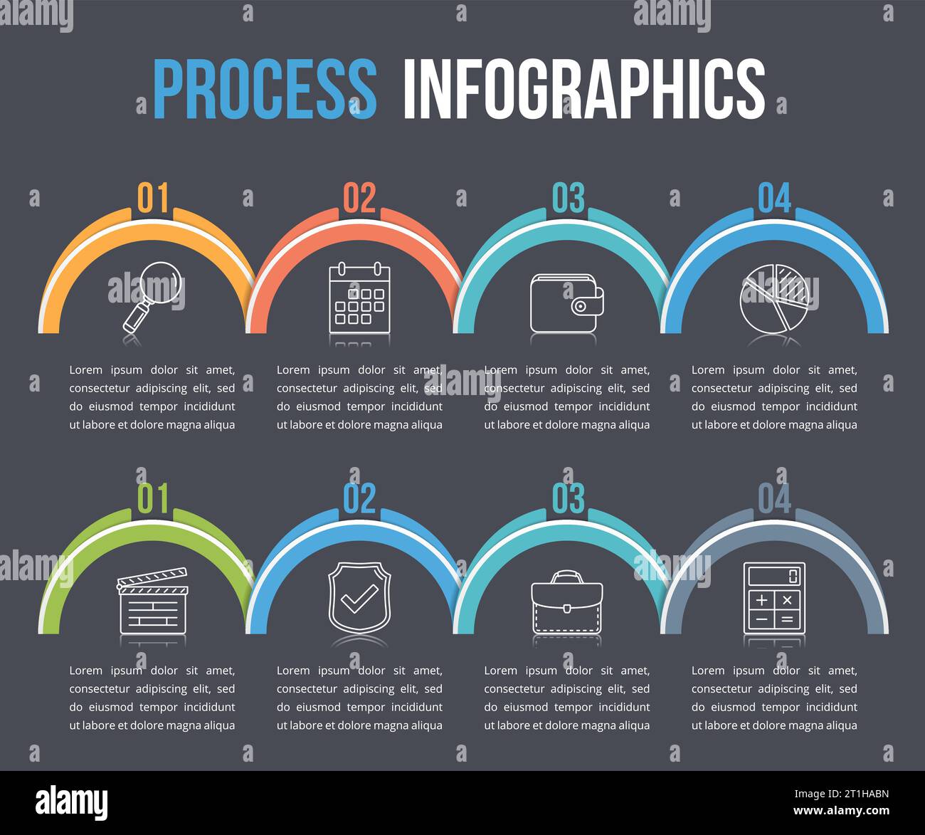 Infographic template avec quatre étapes ou options, workflow, diagramme ...