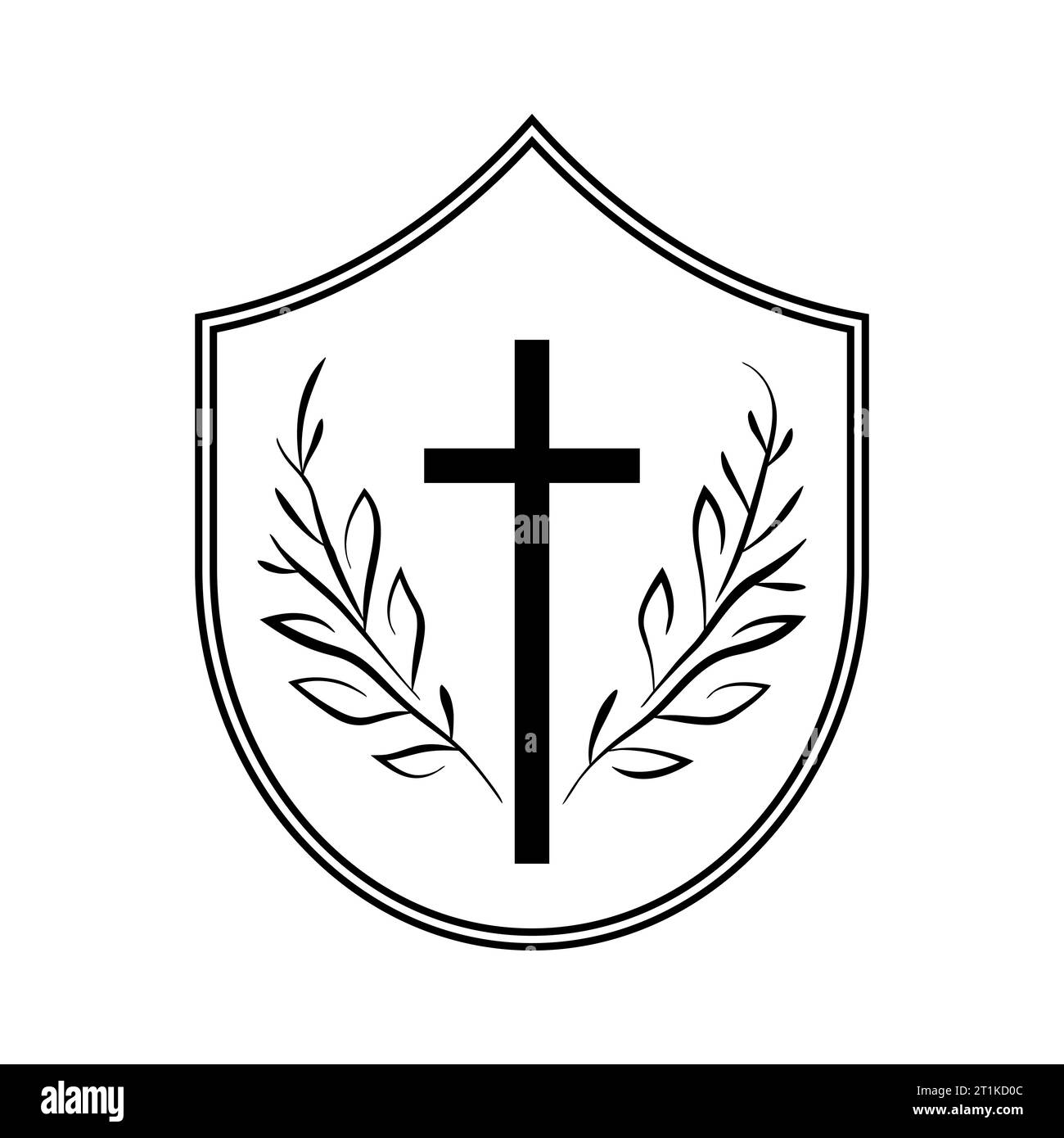 Icône de croix chrétienne isolée. Icône de logo d'église chrétienne ...