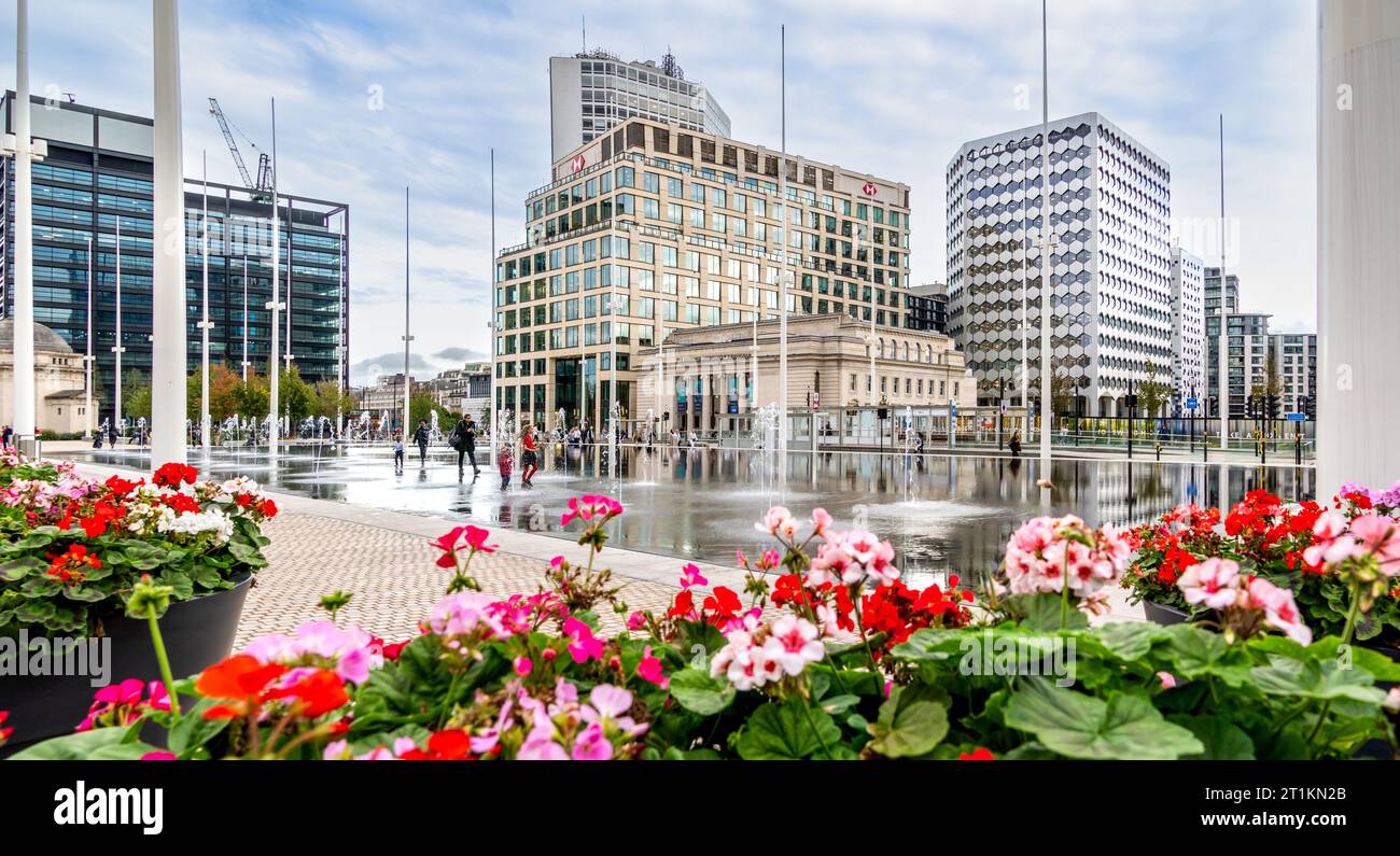 CENTENAIRE SQUARE, BIRMINGHAM, ROYAUME-UNI - 5 OCTOBRE 2023. Paysage ...