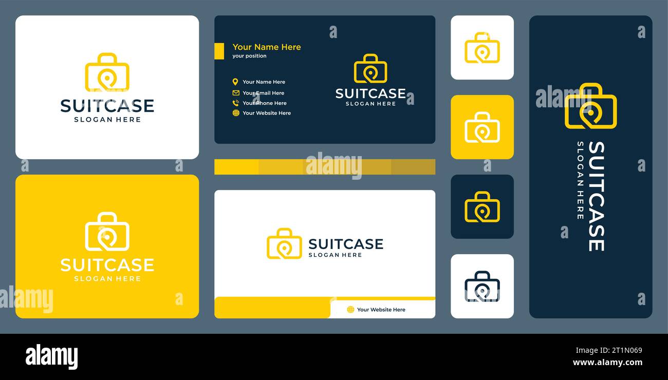 Modèle de conception de logo de valise avec illustration vectorielle ...