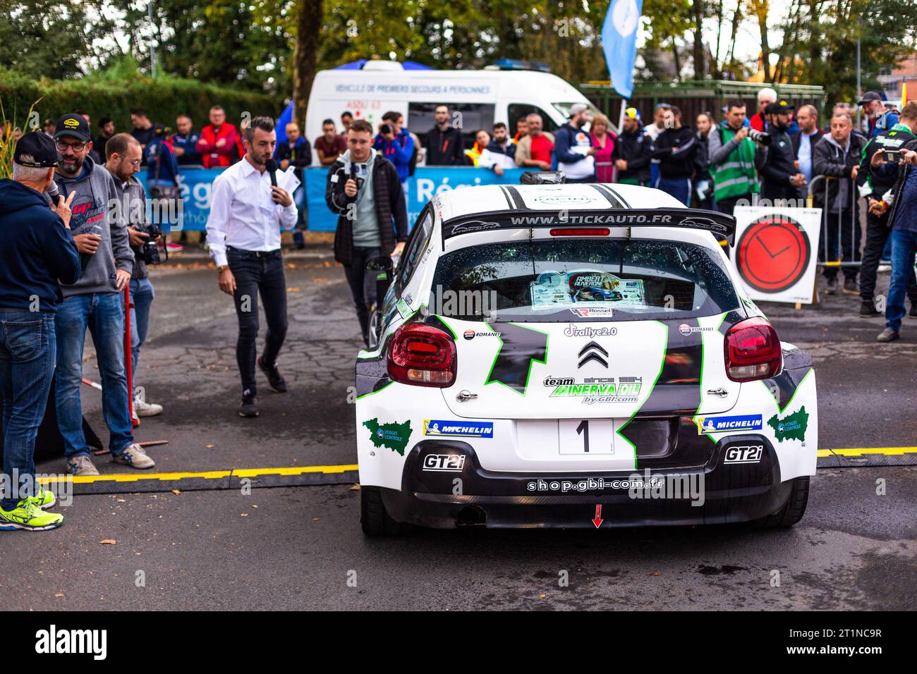 Ambert, France. 14 octobre 2023. 01 ROSSEL LEO, MERCOIRET Guillaume ...
