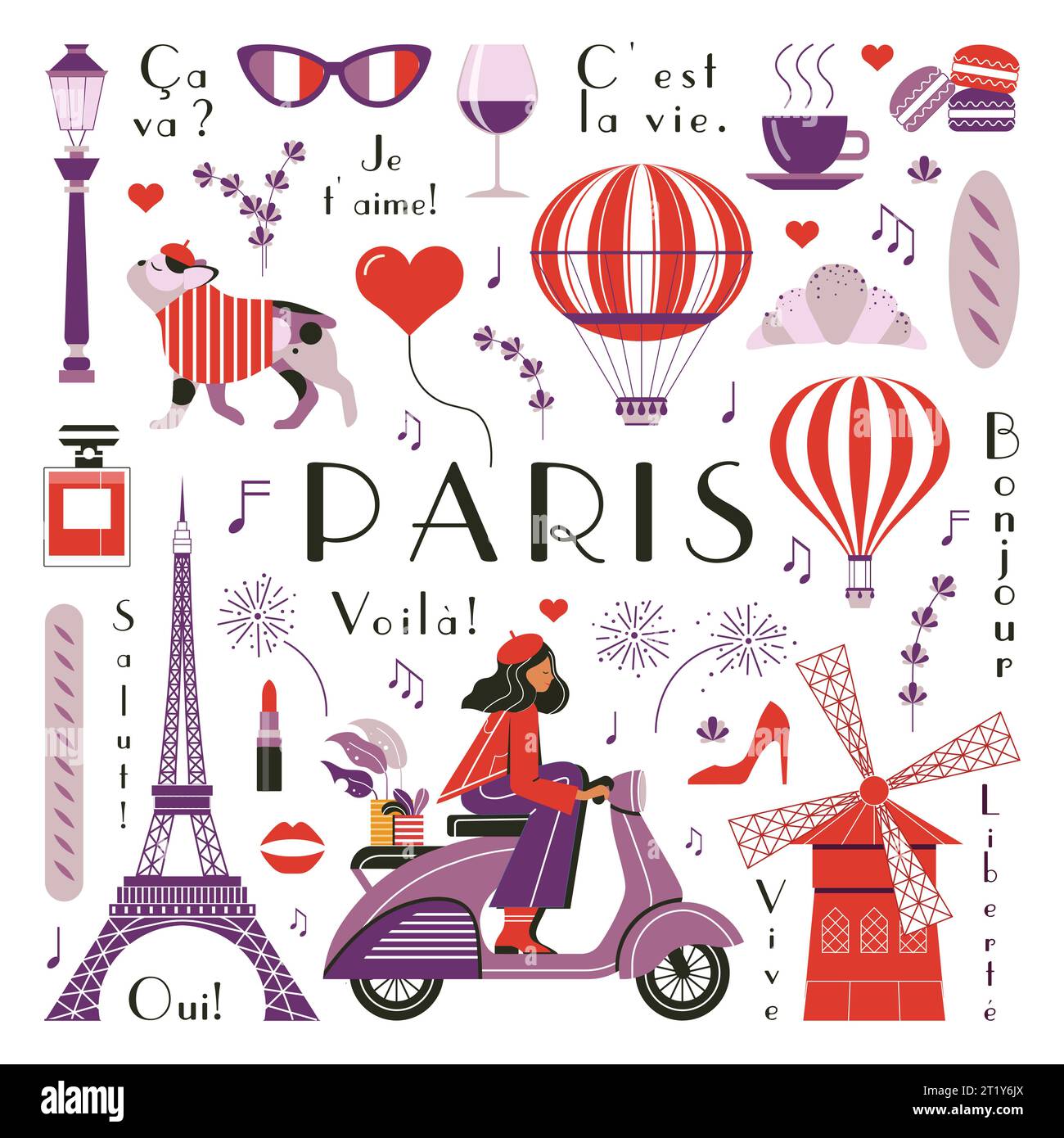 Paris baguette café Banque d'images vectorielles - Alamy