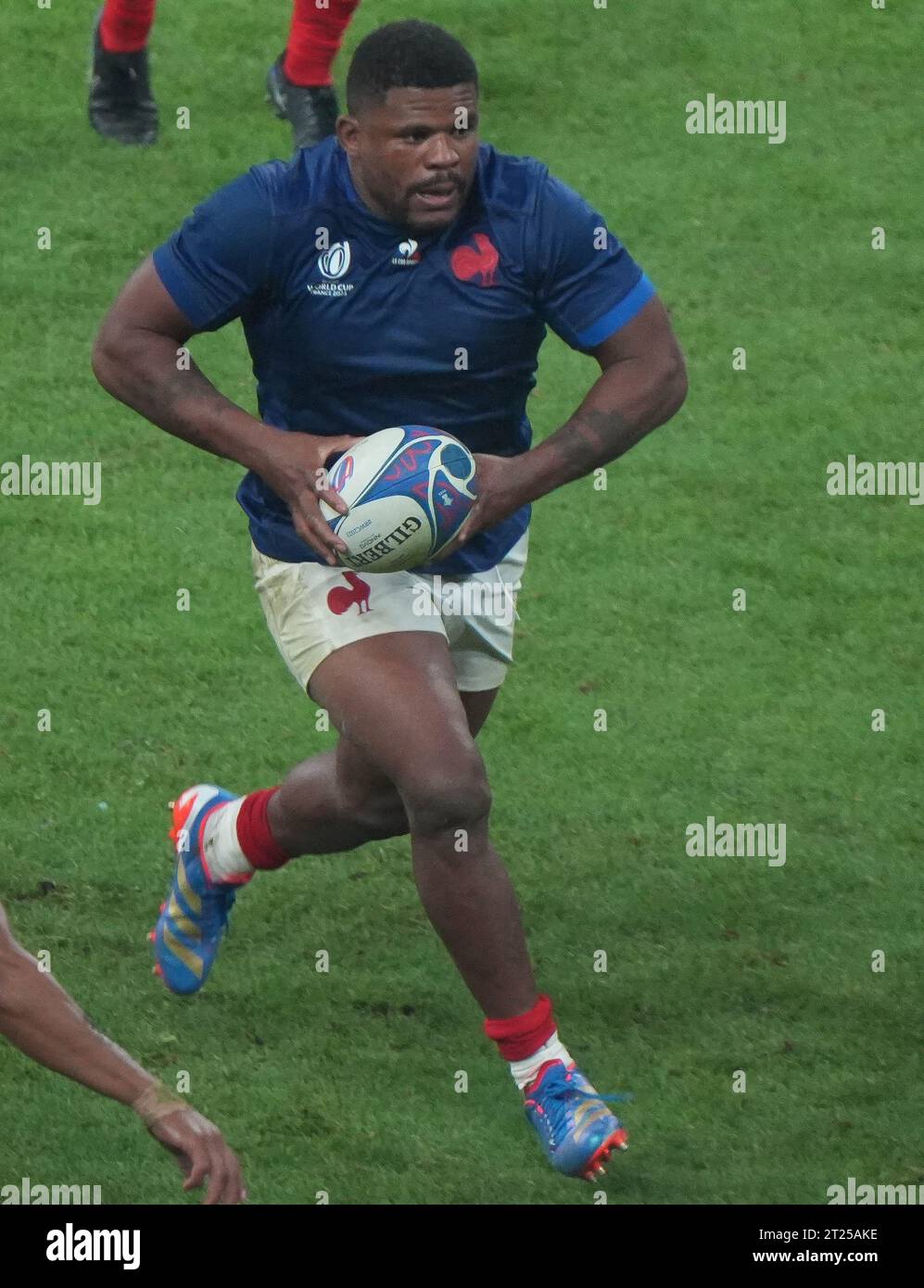 Jonathan Danty de France lors de la coupe du monde 2023, match de rugby à XV en quart de finale ...