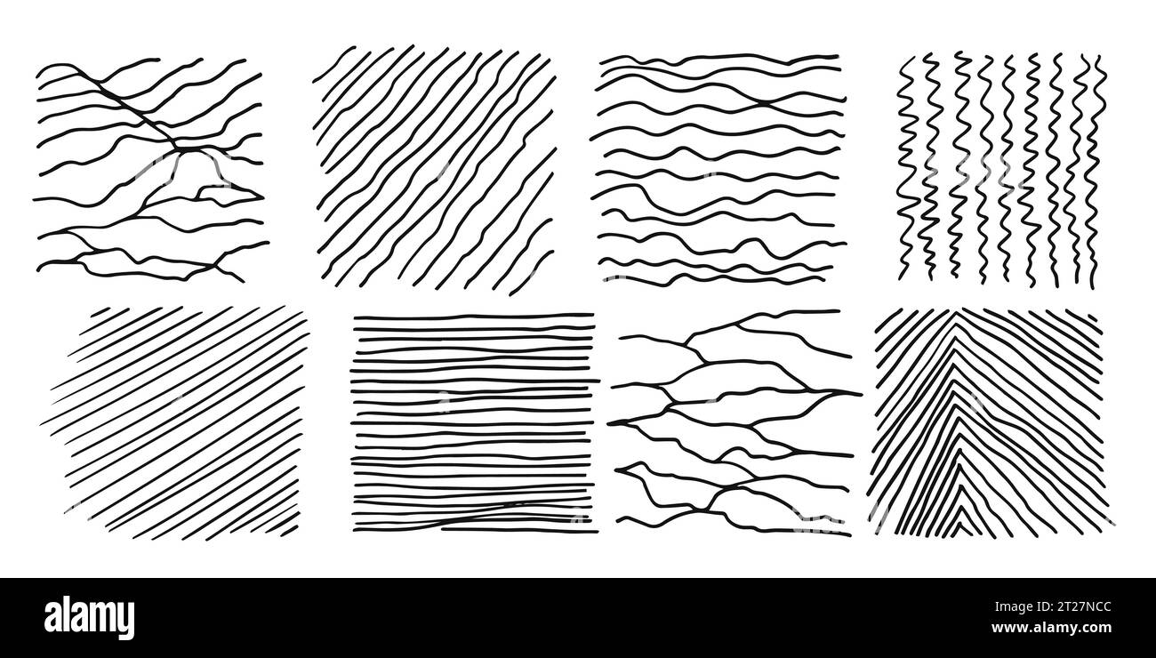 Motif, texture, ligne dessinée à la main. Encre de crayon de dessin de hachures et croquis de ...