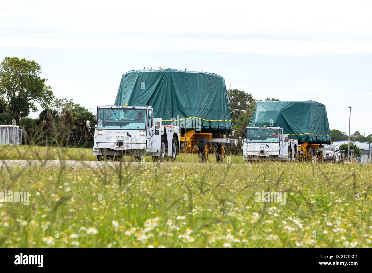 Artemis II Booster segment transport de BFF à RPSF. Les jupes arrière ...