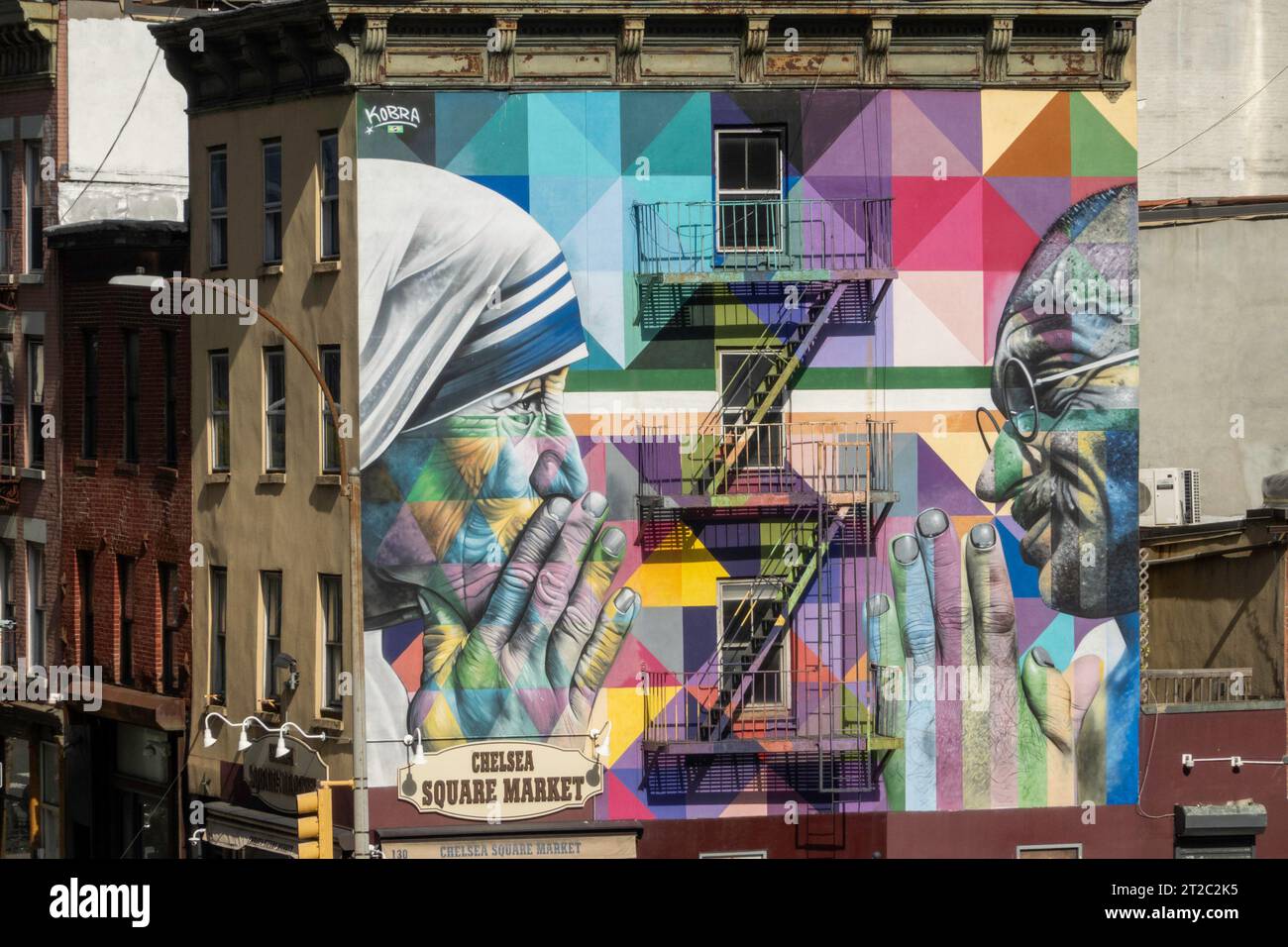 La murale emblématique d'Eduardo Kobra représentant mère Teresa et ...