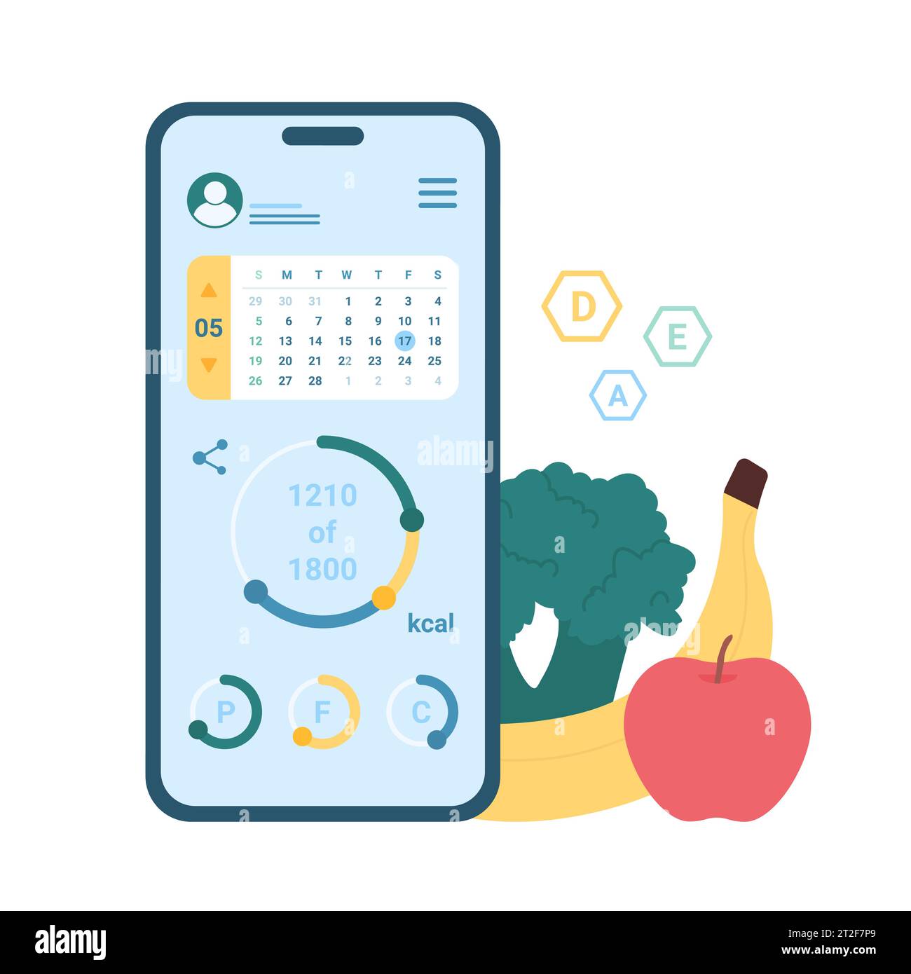 Suivi de la nutrition des données dans l'illustration vectorielle d ...