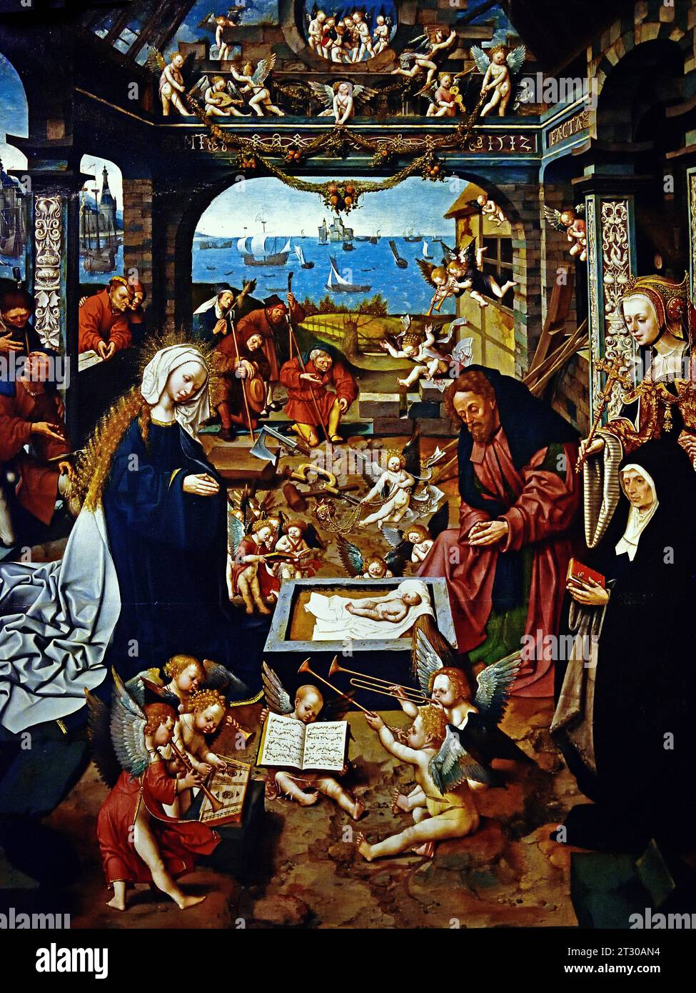 L'adoration de l'enfant Christ 1512 Jacob Cornelisz van Oostsanen 1472 - 1533, Néerlandais, pays ...