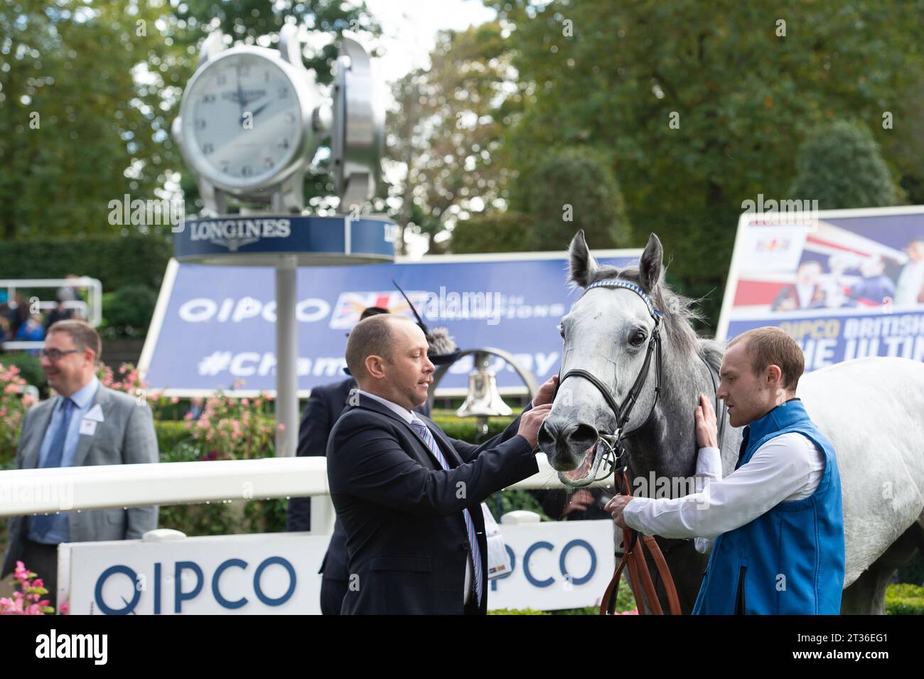 Ascot, Berkshire, Royaume-Uni. 21 octobre 2023. Cheval gris Art Power ...