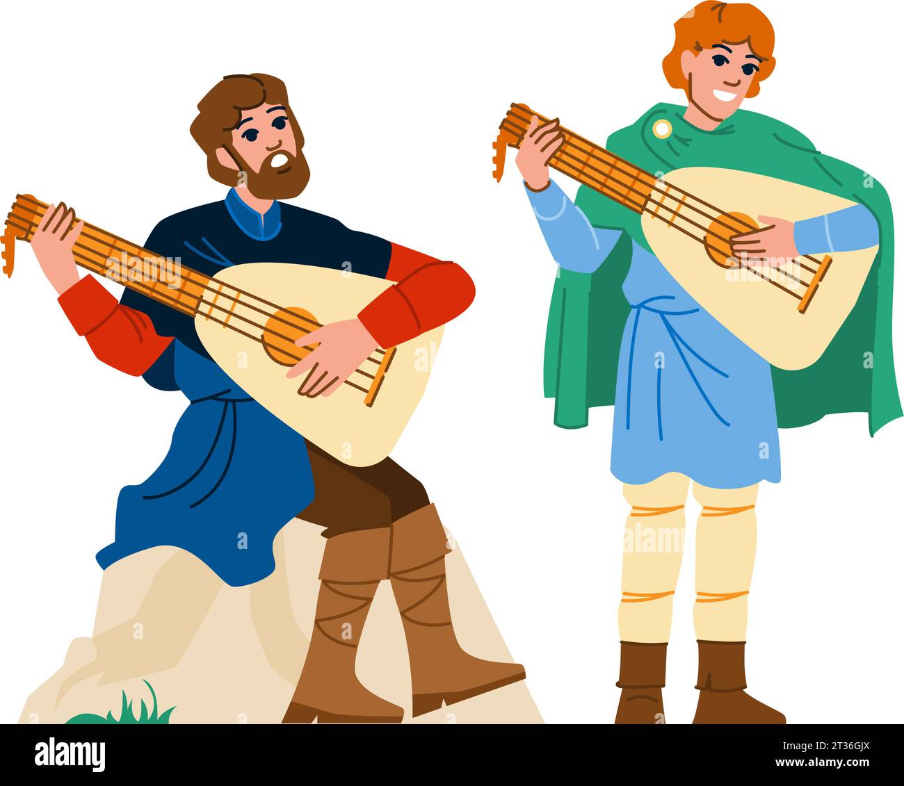 Troubadour medieval Banque d'images vectorielles - Alamy
