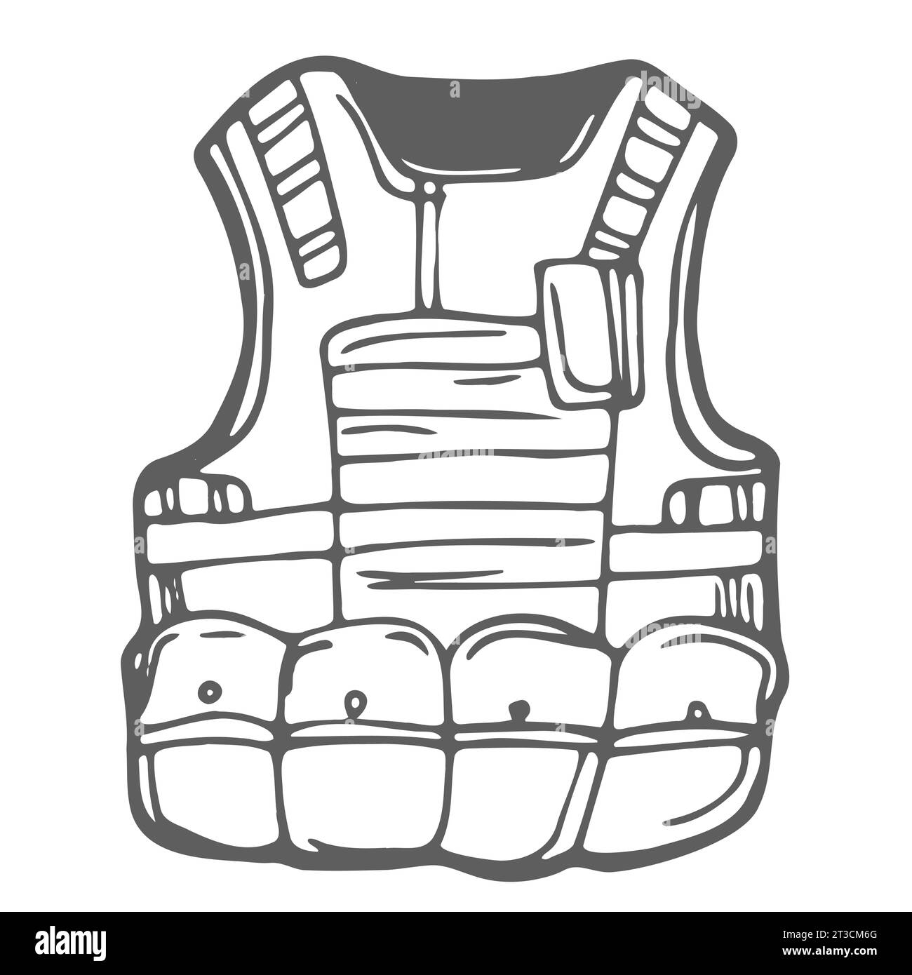Illustration Silhouette icône Soldier Vest. Body Armor Vector ...