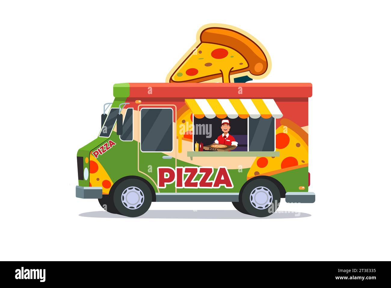 Pizza food truck Banque d'images vectorielles - Alamy