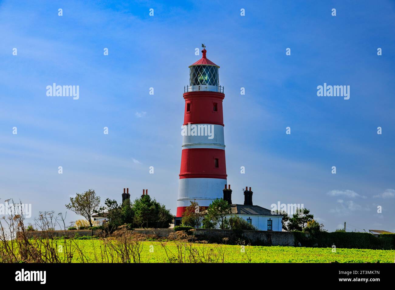 Le phare de Happisburgh, dans le Norfolk, est un monument local, le ...