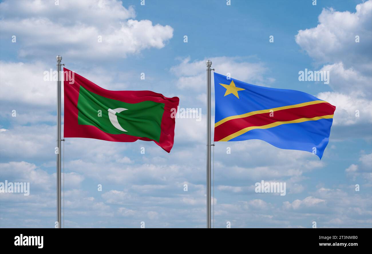 Drapeaux de la République démocratique du Congo ou Congo-Kinshasa et ...