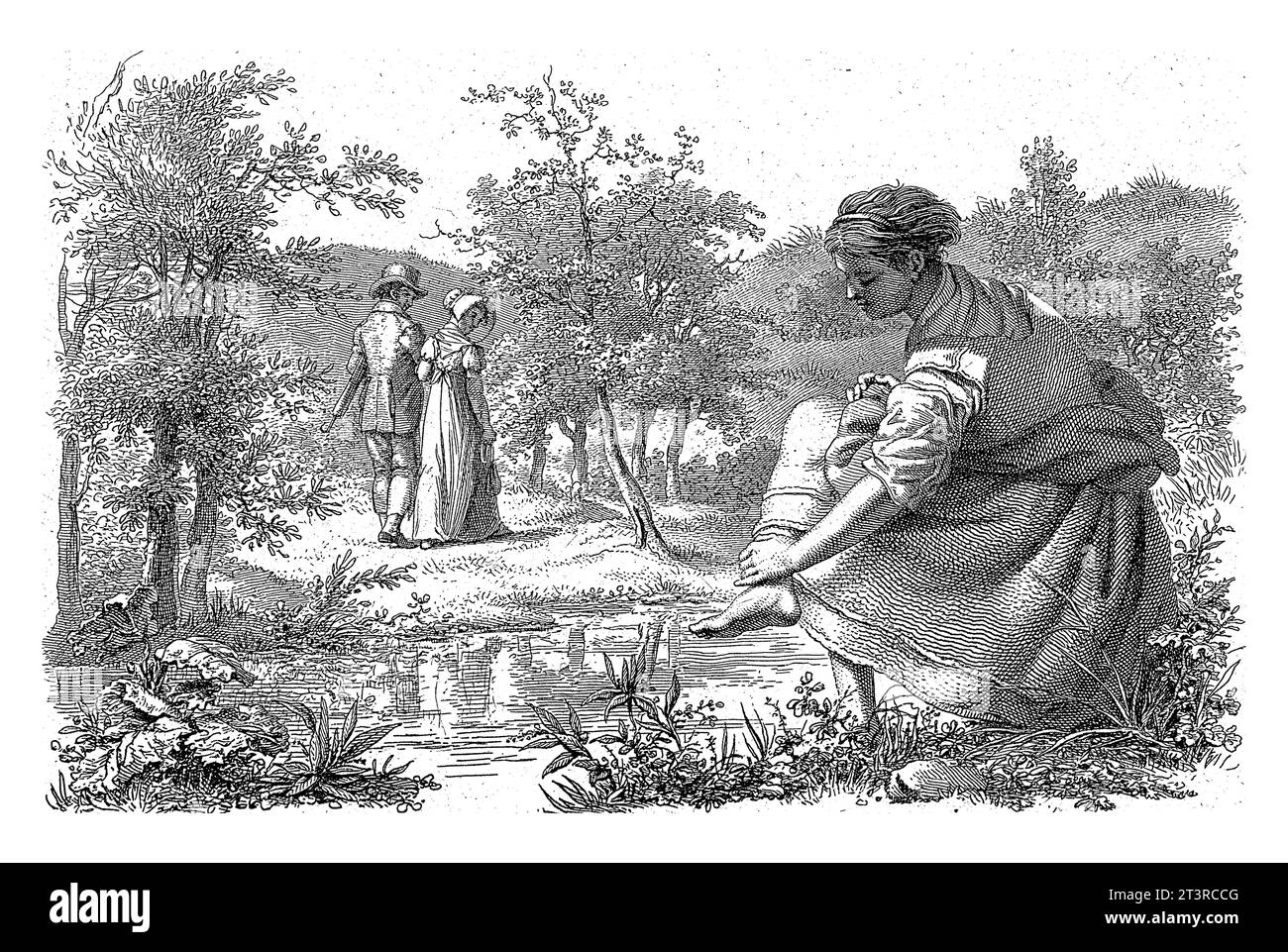 Fille fait sa toilette dessin Banque d'images détourées - Alamy