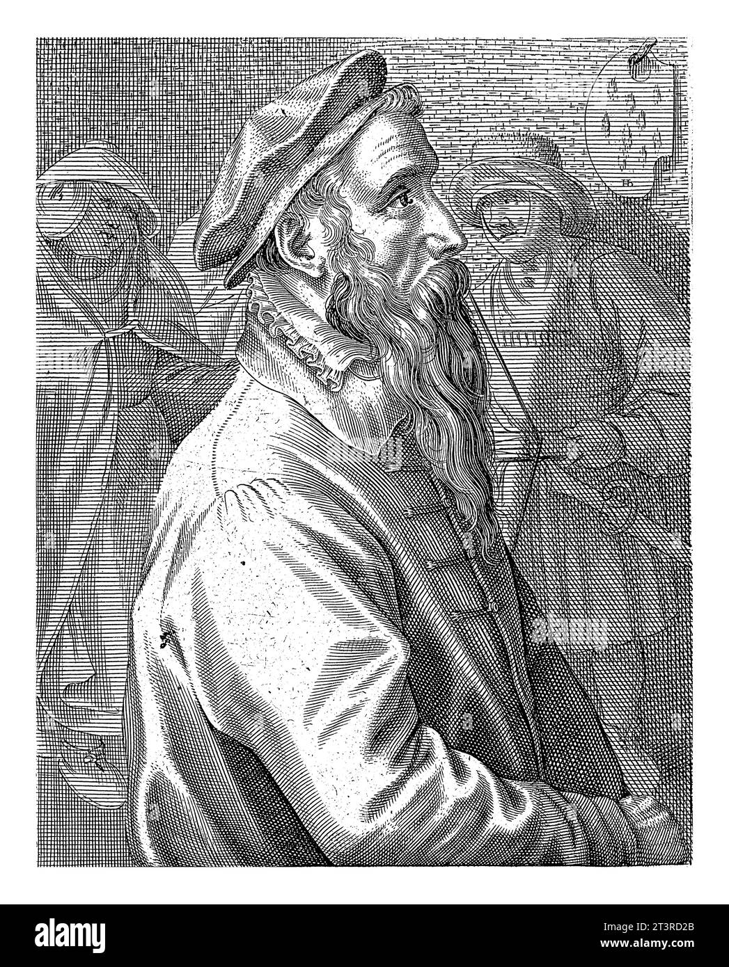 Portrait de Pieter Bruegel, Hendrick Hondius (I), portrait en demi ...