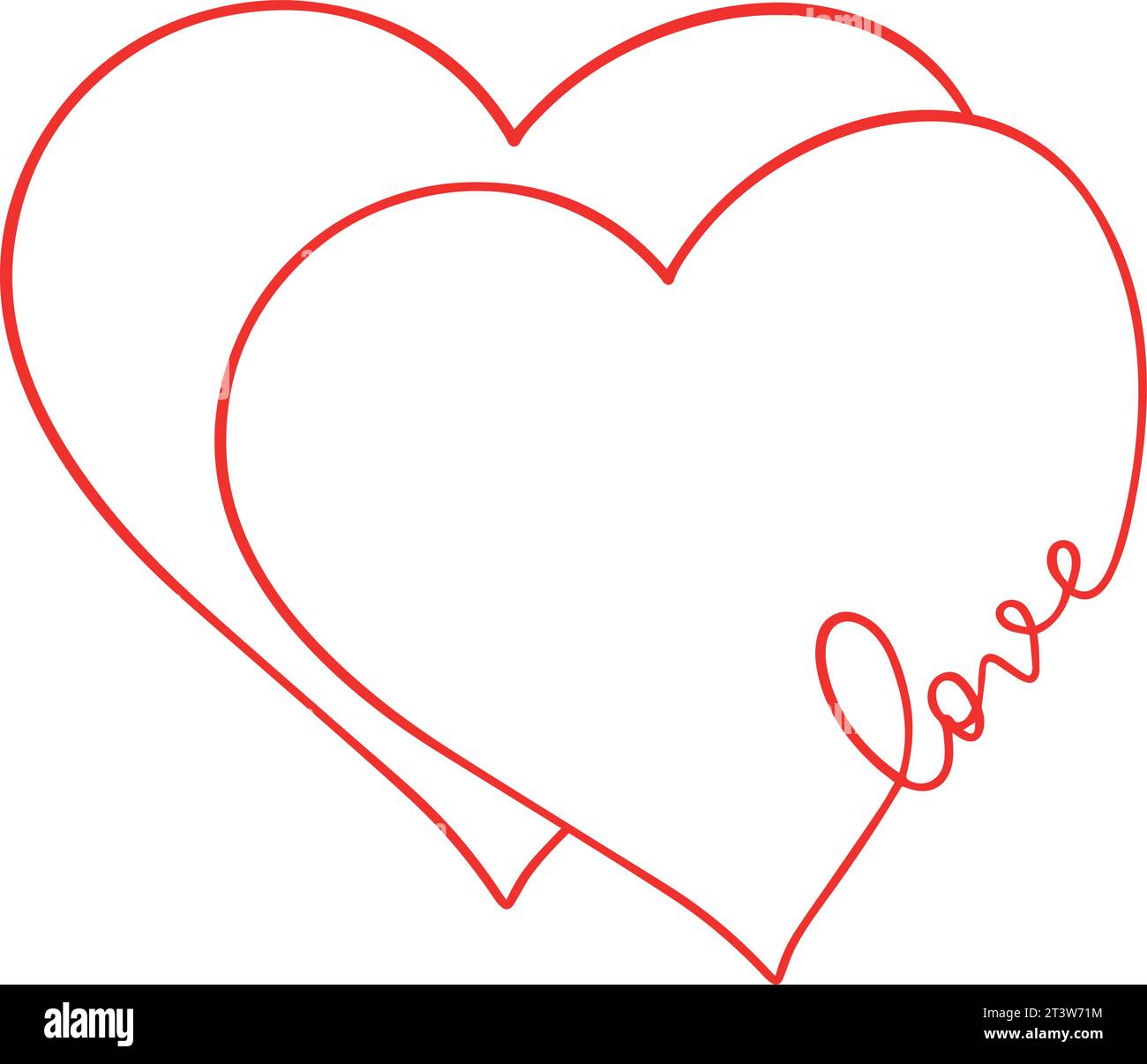 Cœur. Symbole d'amour abstrait. Illustration vectorielle de dessin au ...