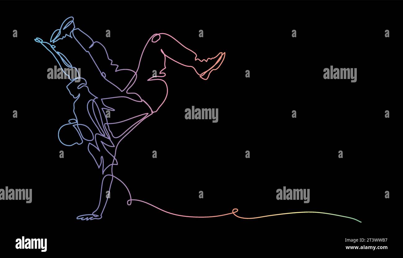 Breakdance, illustration vectorielle de danse de rue. Un dessin au ...