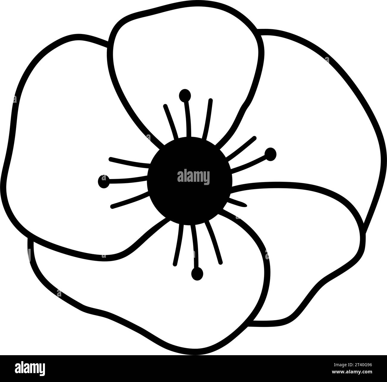 Icône de coquelicot. Icône de contour de coquelicot linéaire mince ...