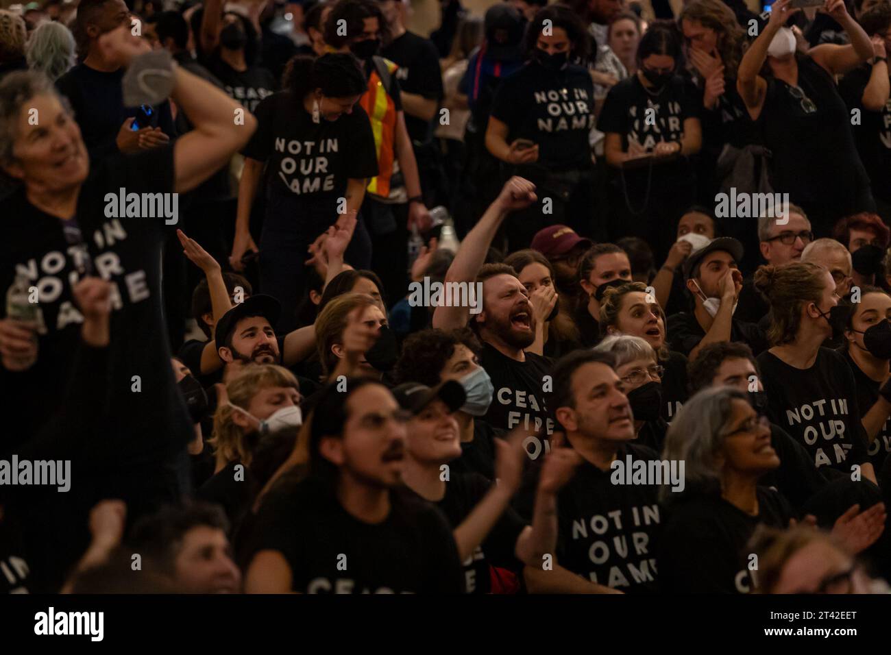 NEW YORK, NEW YORK - OCTOBRE 27 : des centaines de personnes réclamant ...