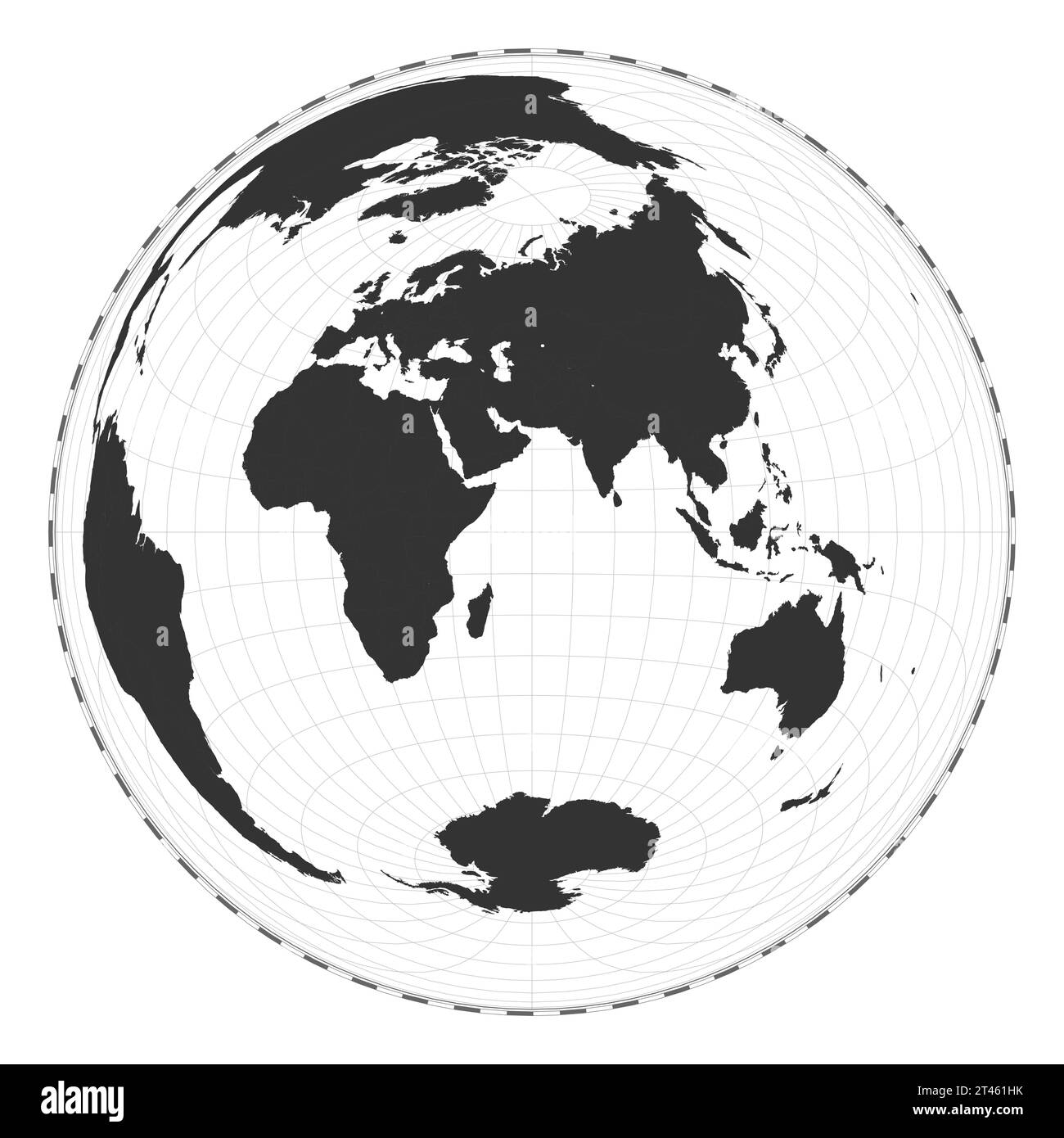 Carte du monde vectorielle. Projection azimutale à aire égale de ...